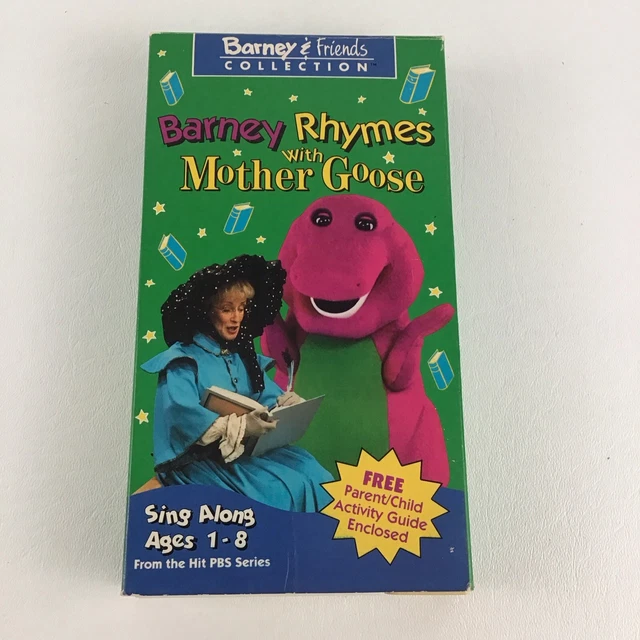 BARNEY RHYMES WITH Mother Goose White VHS Tape Sing Along Songs Vintage ...
