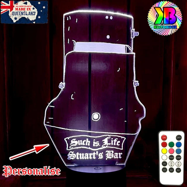 NED KELLY OUTLAW Legend Helmet Personalised Led Bar Night Light 7 ...