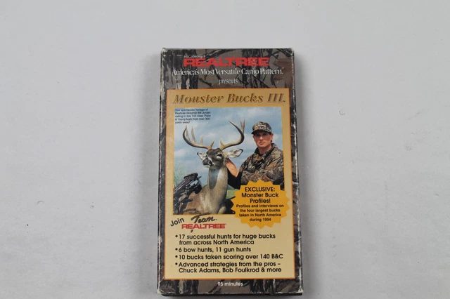 REALTREE MONSTER BUCKS III Whitetail Deer Hunting Hunts 1995 VHS Tape £ ...