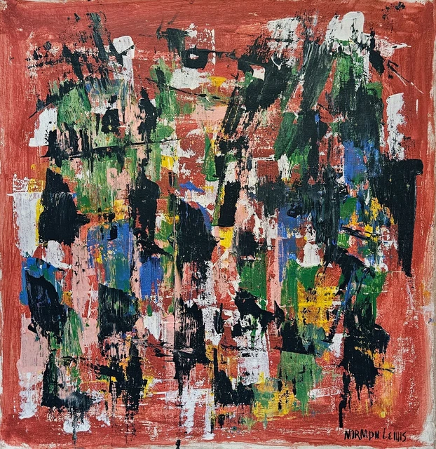 NORMAN LEWIS SIGNED Abstract Expressionist Oil Painting on Canvas ...