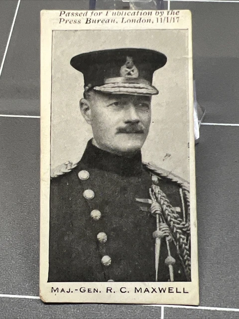 VINTAGE TOBACCO CARD Cigarettes Military Portraits Major General ...