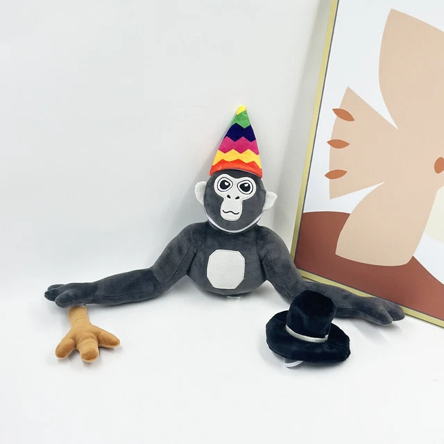 REALISTIC GORILLA TAG Monke Stuffed Animal Doll With Hat 25cm Tall £11. ...