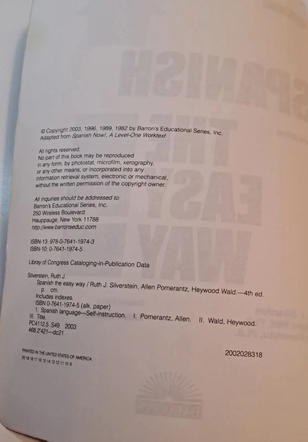 SPANISH THE EASY Way Heywood, Silverstein, Ruth J., Pomerantz, Al £1.49 ...