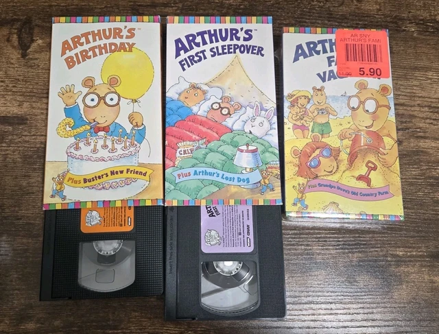 ARTHUR VHS LOT (3) Birthday Sleepover Vacation Random House 90s PBS ...