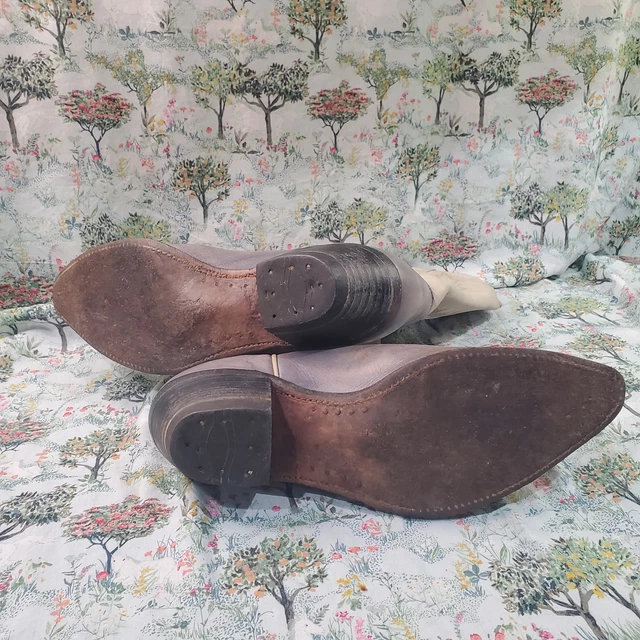 BOULET 1828 VINTAGE Grey Leather Cowboy Western Boots Men's Size 9 1/2 ...