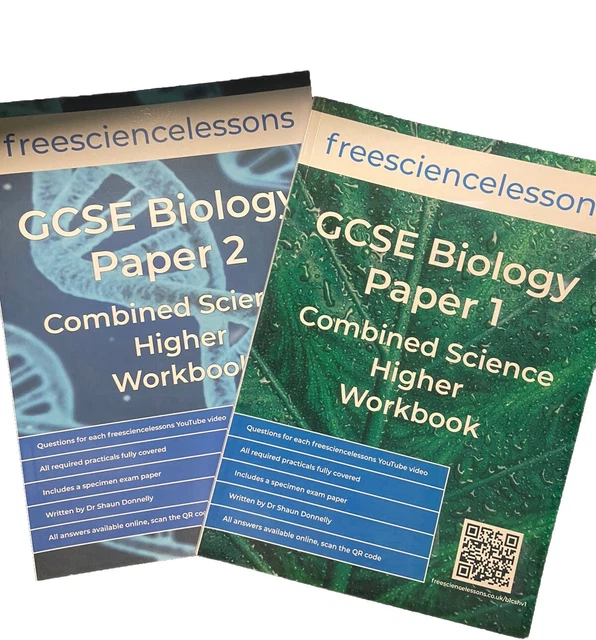 FREESCIENCELESSONS GCSE BIOLOGY Paper 1 And 2 Workbook £30.00 - PicClick UK