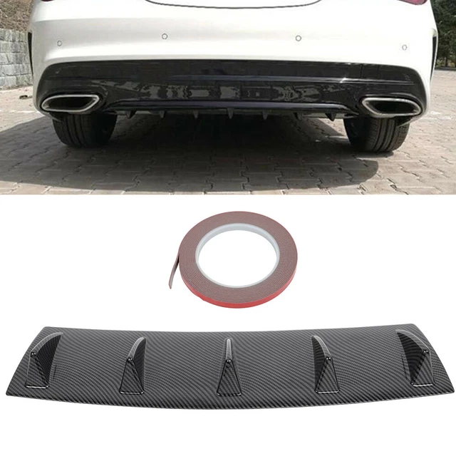 CARBON STYLE REAR Lower Bumper Diffuser Fin Spoiler Lip Wing Splitter ...