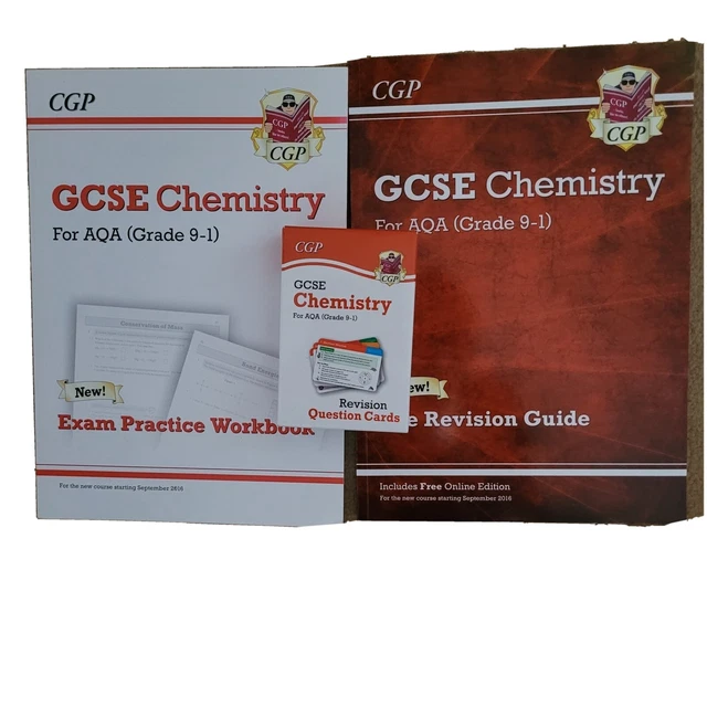 CGP AQA GCSE Chemistry Revision Bundle (flashcards, revision guide and workbook) £8.00 - PicClick UK