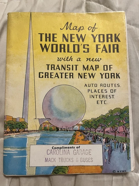 NEW YORK WORLD’S Fair Map 1939 Foldout Compliments Of South Carolina ...