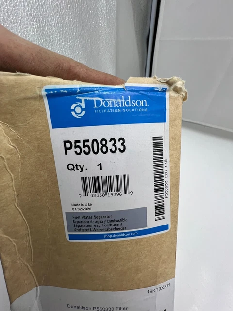DONALDSON P550833 FUEL Filter, Water Separator, Spin-on, 7 micron, 4.02 ...