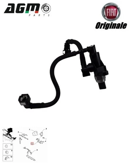 TUYAU CAPTEUR TEMPÉRATURE Carburant Original Fiat Doblo Ulysse Scudo ...