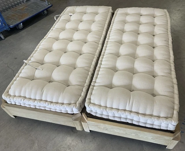 LOAF TWO PACK Weathered/Limed Oak Stackable Sofa Day Bed - Hand Tuffed ...