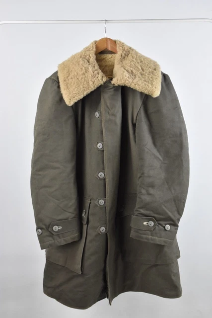 VINTAGE SWEDISH MILITARY M1909 Field Coat Jacket Parka Sheepskin Lined ...