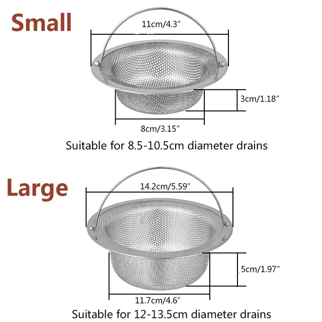 STEEL CLEANING FOOD Hair Stopper Colander Sink Strainer Plug Filter ...