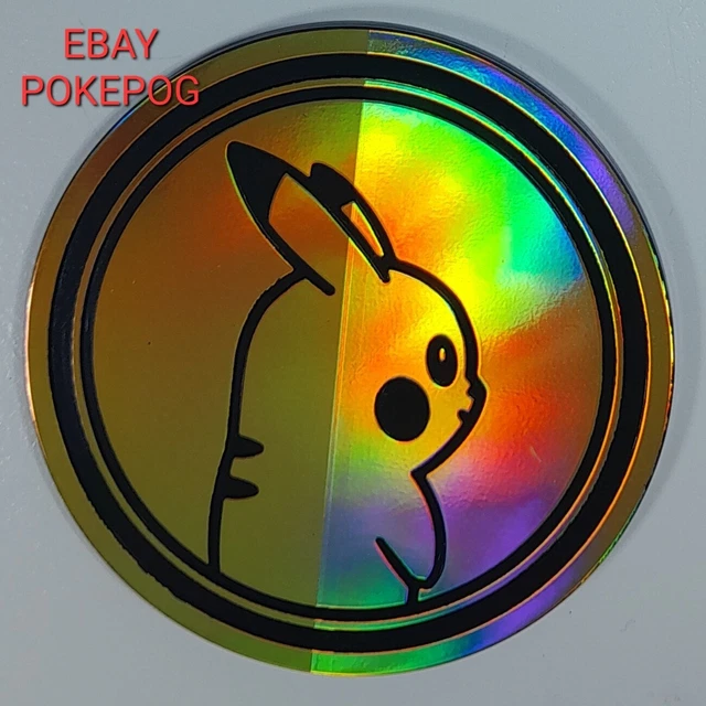 PIKACHU 2022 JUMBO Token Pokemon Gold Rainbow Holofoil Pog Coin Pog ...
