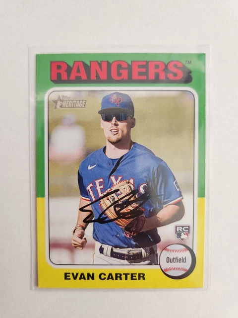 CARTA ROOKIE 2024 Topps Heritage Evan Carter 170 - Texas Rangers RC EUR ...