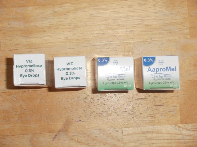 0.3% HYPROMELLOSE EYE drops 10ml x 2 AaproMel & 2 x Viz Hypromellose ...