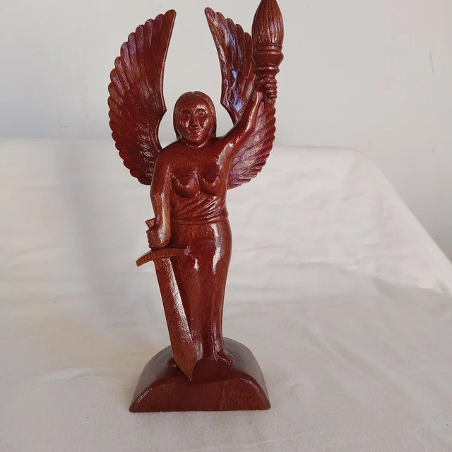 FRENCH GODESS WINGS Sword Torch Native American Hand Carved Original ...