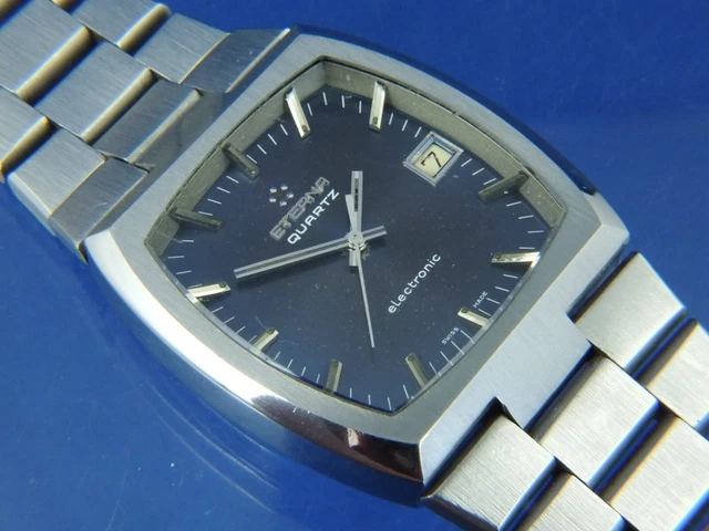 VINTAGE ETERNA QUARTZ Watch Circa 1970s Electronic Cal ESA 9181 / 1555 ...