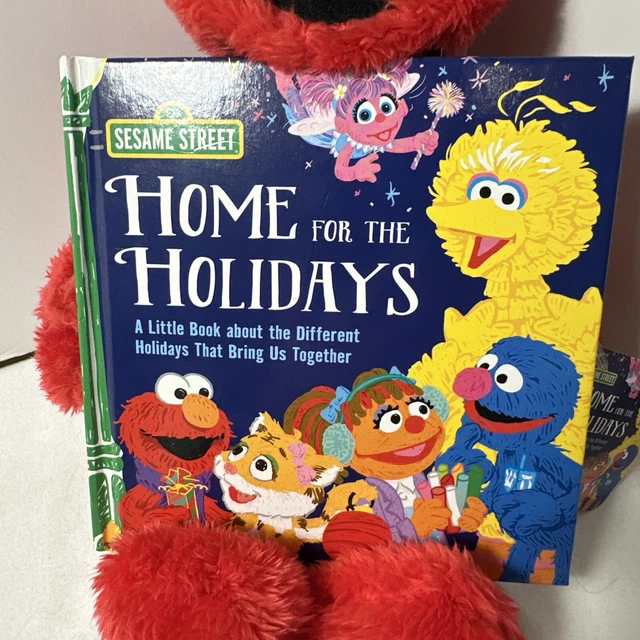 ELMO MUPPET PLUSH 14" and 5"x 7" Book "Home for the Holidays" NEW Kohl ...