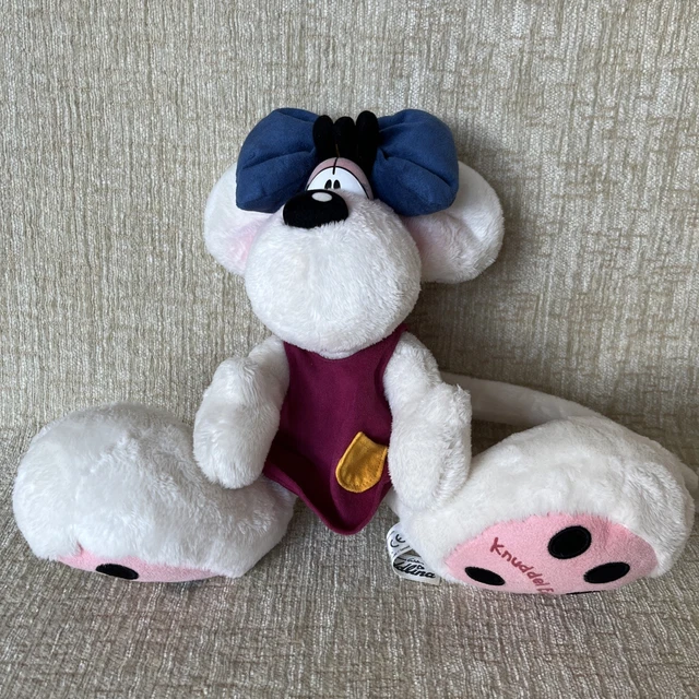 DIDDLINA MOUSE DIDDL Plush White Soft Toy Blue Bow & Pink Dress Knuddel ...