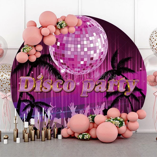 PINK CRYSTAL BALL Trees Round Disco Party Backdrop $35.95 - PicClick AU