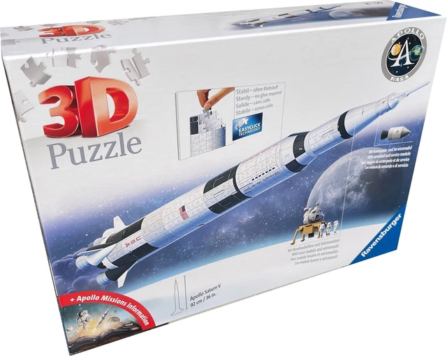 RAVENSBURGER 3D PUZZLE Apollo Saturn V Rakete 440 Puzzleteile EUR 52,90 ...