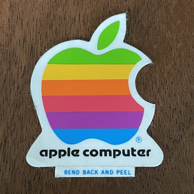 VINTAGE APPLE COMPUTER Sticker Decal 1980s Rainbow Mac IIe II+ IIc II ...