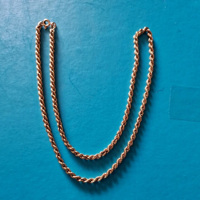9CT GOLD DOUBLE Rope Chain. Fully Hallmarked. 18Inch. Excellent ...