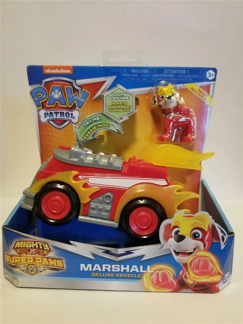 PAW PATROL MIGHTY Pups Super Paws Marshall’s Deluxe Vehicle with Lights ...