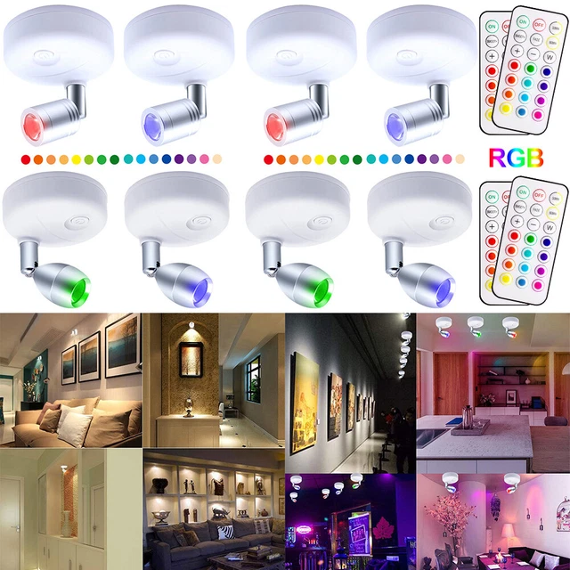 WIRELESS SPOTLIGHT INDOOR Remote Control Battery Operated LED Uplight ...