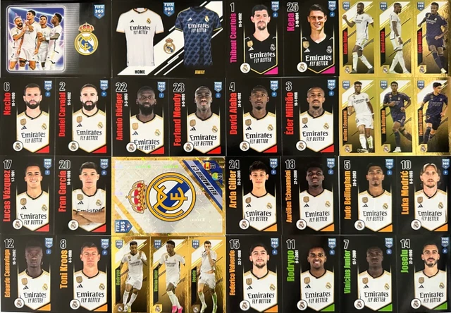 REAL MADRID SQUADRA Team Completo 16 stickers - Fifa 365 2024 Panini ...