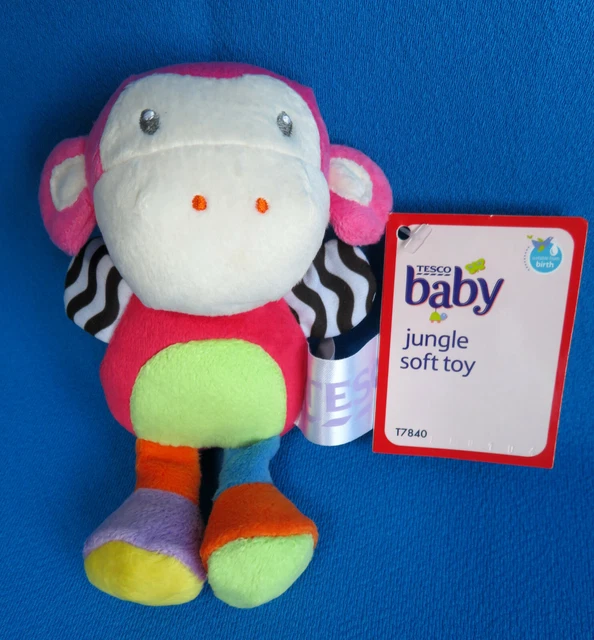 BABY 🐵 MONKEY CHIMP JUNGLE MULTICOLOUR soft toy velvetty plush ...