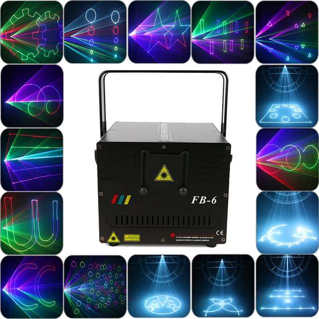 FULL COLOR 3D Animation Laser Scanning Light RGB DMX Stage Lamp DJ ...