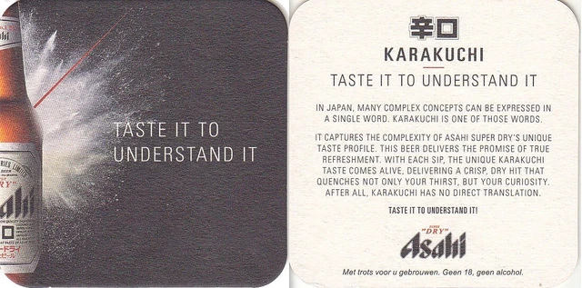 ASAHI - ASAHI Karakuchi Square Coaster Beermat $4.99 - PicClick AU