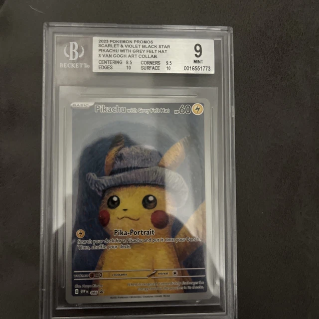POKÉMON TCG VAN Gogh Pikachu with Grey Felt Hat Black Star Promo SVP ...