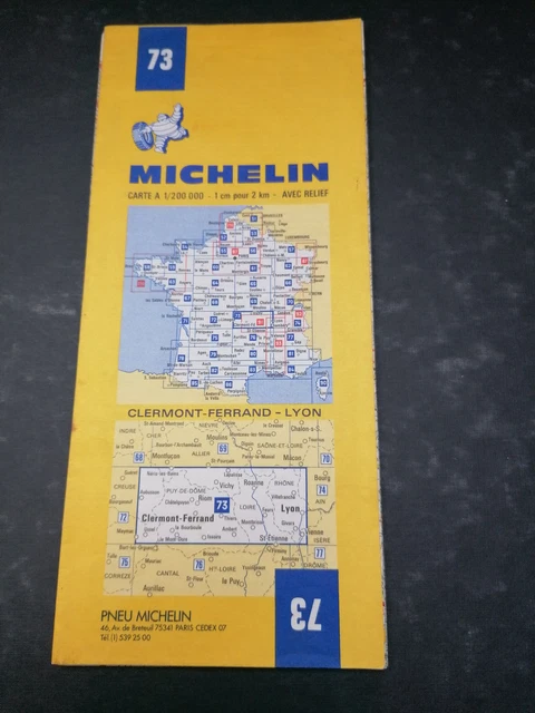 ANCIENNE CARTE ROUTIÈRE Michelin N 73 CLERMONT FERRAND LYON EUR 1,00 ...