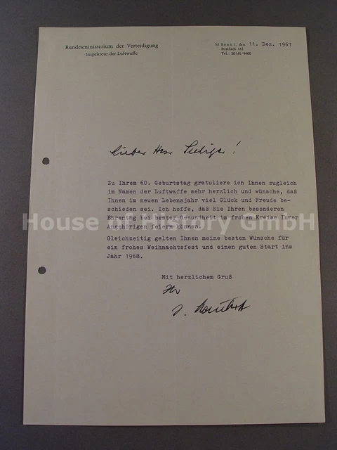 137006: STEINHOFF, JOHANNES, als Inspekteur der Luftwaffe, General ...