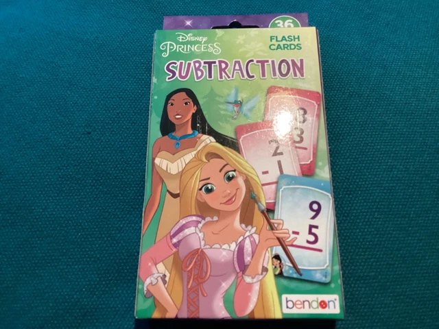 BNIP NEW 36 Disney Princess Learning Flash Cards - Subtraction - Age 3 ...