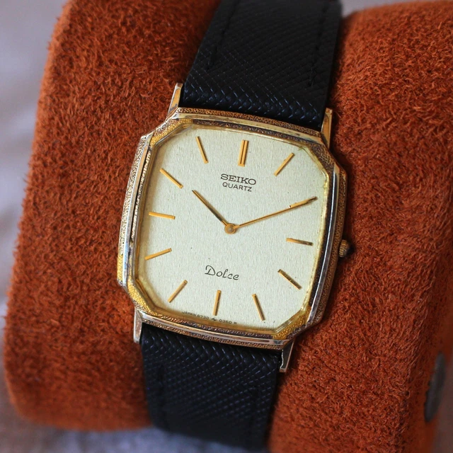 VINTAGE SEIKO DOLCE Dress Watch Art Deco Gold Case & Dial - 1982 - 6730 ...