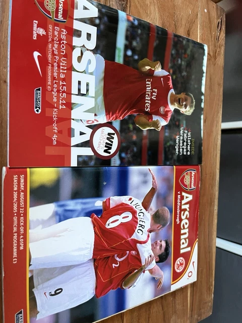 2 X ARSENAL Home Barclays Premier League Football Programmes From 2004 ...