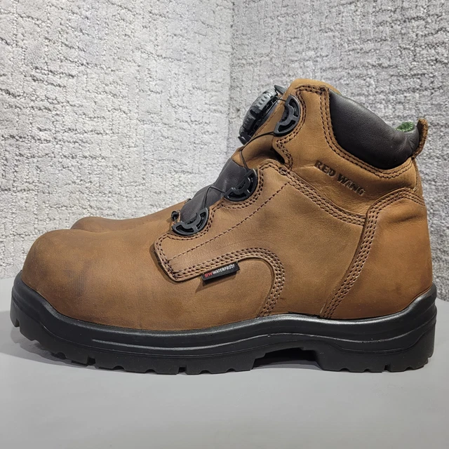 RED WING BOA King Toe 6" Mens Size 11.5D Brown Leather Steel Toe Work ...