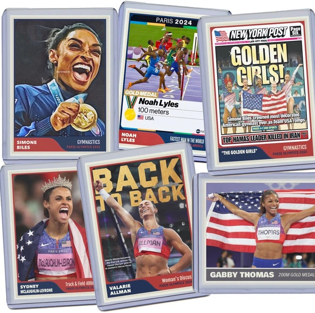 CARTE SIMONE BILES Noah Lyles Valerie Allman Katie Ledecky Sydney ...