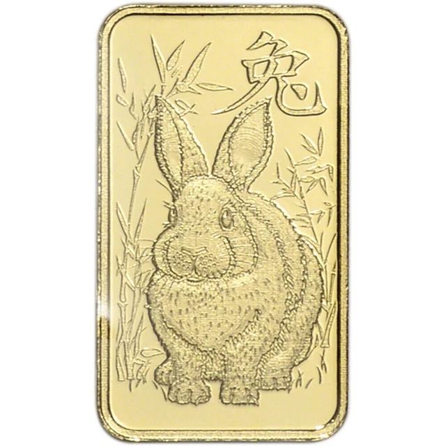 1 GRAM GOLD Bar Argor Heraeus 2023 Lunar Year of the Rabbit 999.9 Fine ...