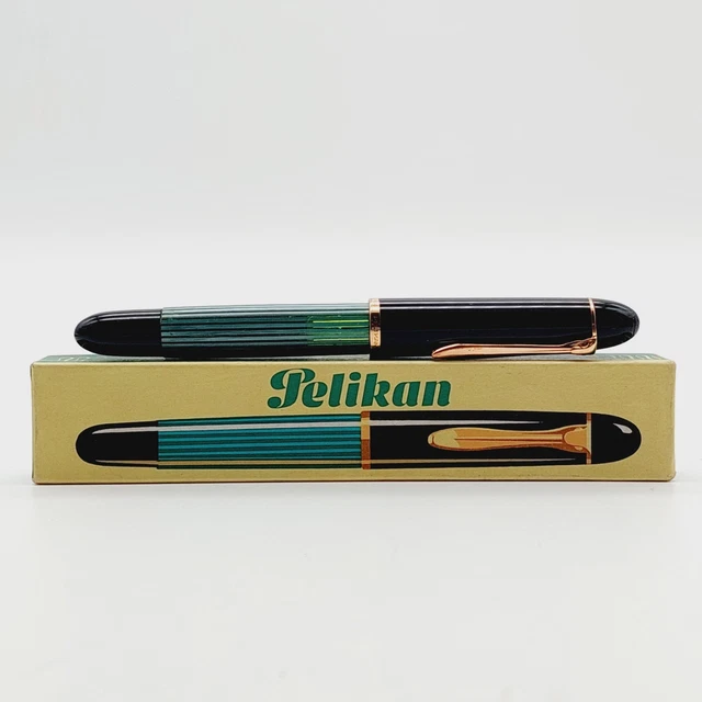 PELIKAN 140 Kolbenfüller in Grün gestreift , 14K Goldfeder mit Schachtel EUR 139,00 - PicClick DE