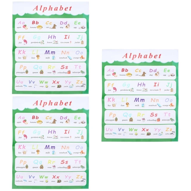 CURSIVE ALPHABET CHART English Alphabet Poster Preschool Chart £13.85 ...