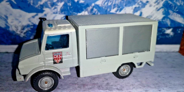 FOURGON POLICE CRS Unimog Mercedes Transforme Sur Base Solido 1/50 EUR ...
