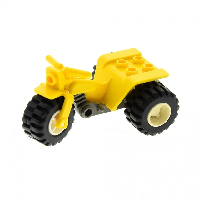 1X LEGO MOTORCYCLE Trike Yellow Old-Dark Gray Wheel Rim White 30187c01 ...