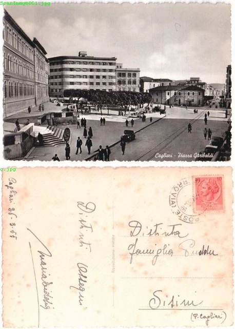 CARTOLINA CAGLIARI PIAZZA garibaldi animata viaggiata del 55' EUR 5,00 ...