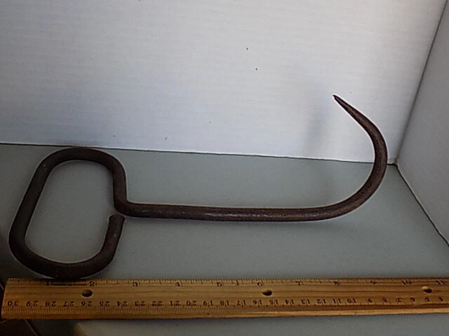 VINTAGE HAY BALE Hook Steel Farm Tool 10" Long Primitive £12.30 ...